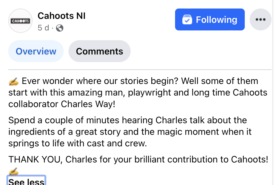 Charles Way, playwright